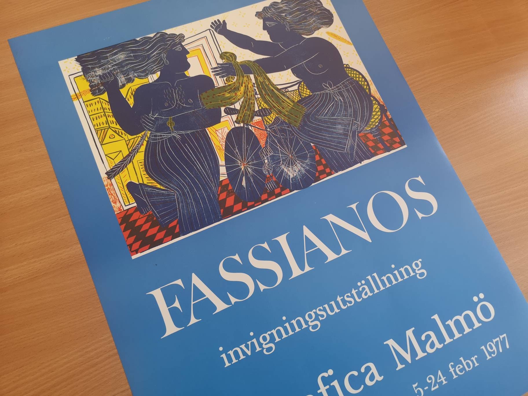 Alekos Fassianos Gallery Art Original Exhibition Poster Malmö Sweden ...