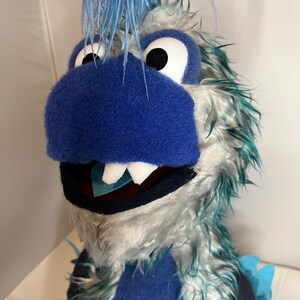 Professional Hand Puppet Blue Dinosaur - Etsy