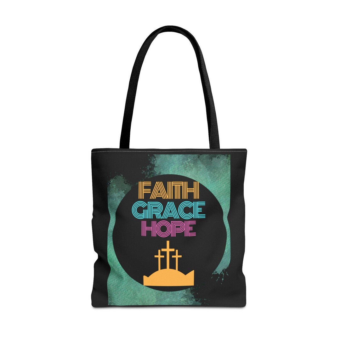 Faith Grace Hope Crosses Hill Tote Bag AOP - Etsy