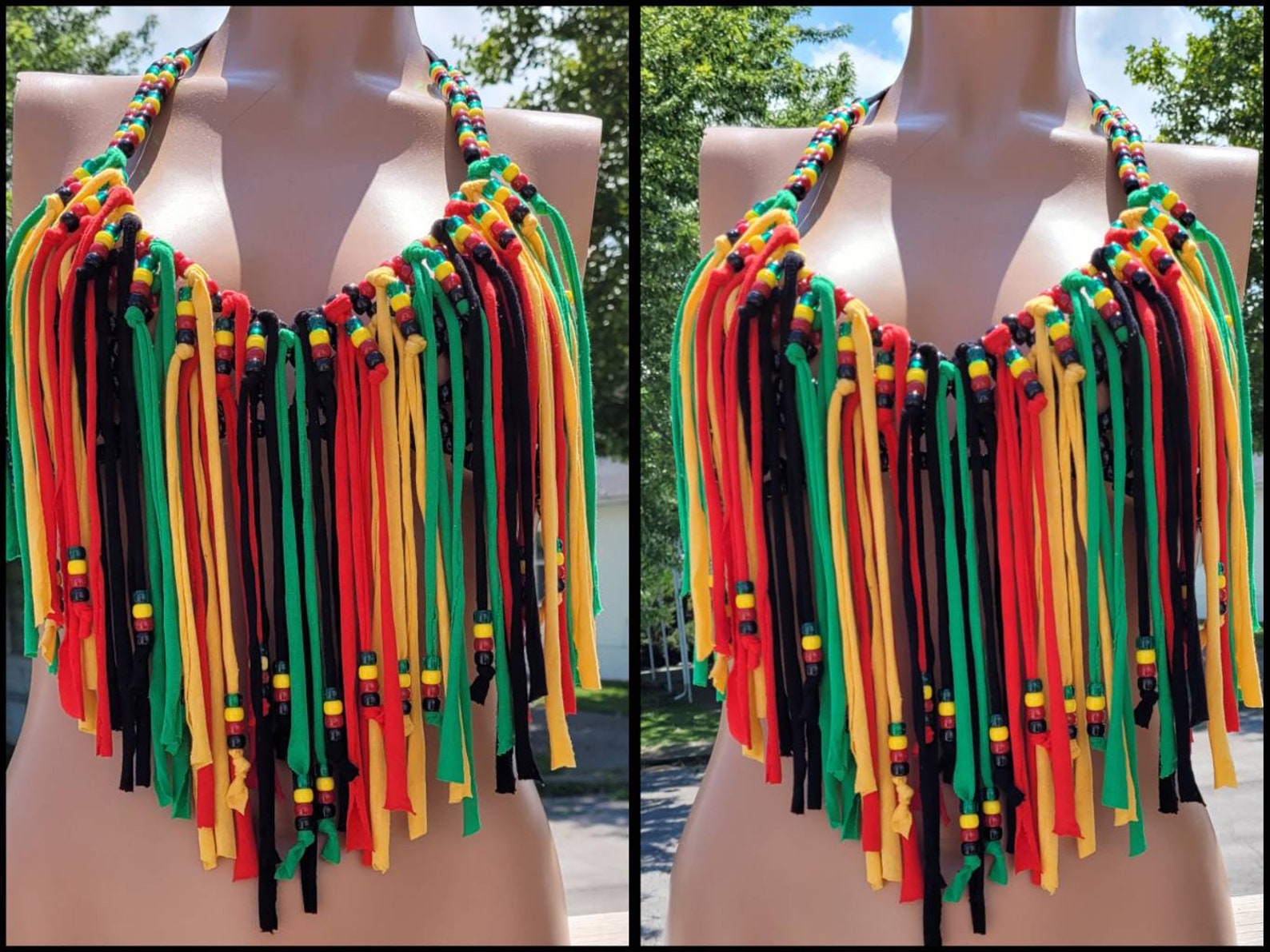 Rasta Love Fringe Kandi Brarave Outfitrave Costumerave - Etsy