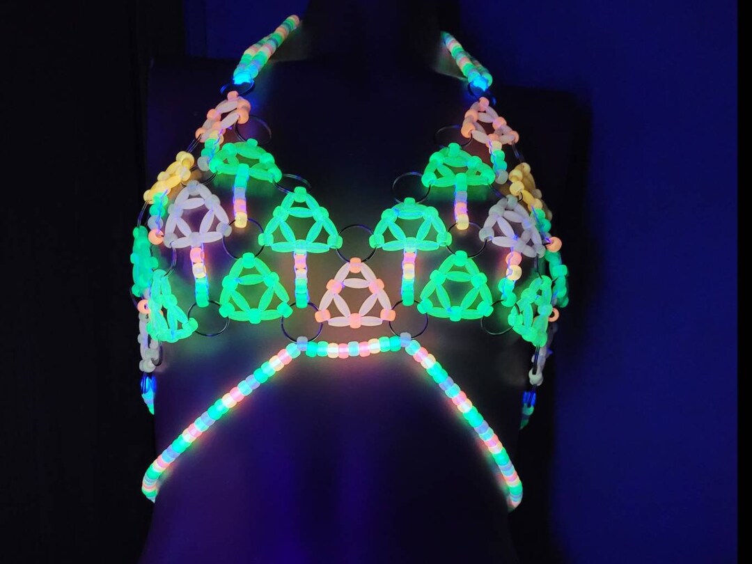 Glow Mushroom Kandi Bra: UV Rave Festival Top - Etsy