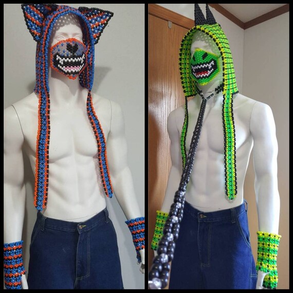 Scary Beaded Rave Masks