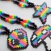 Trippy Rainbow Kandi Necklaces,uv Necklace,star Necklace,alien Necklace ...