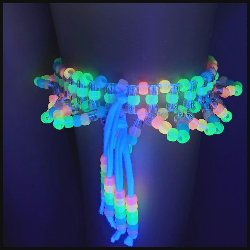 White Rave Leg Garter - Etsy