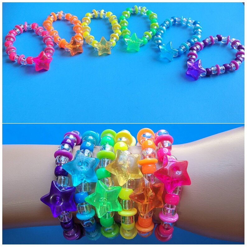 UV Star Kandi Bracelet Setglitter Braceletskandi - Etsy