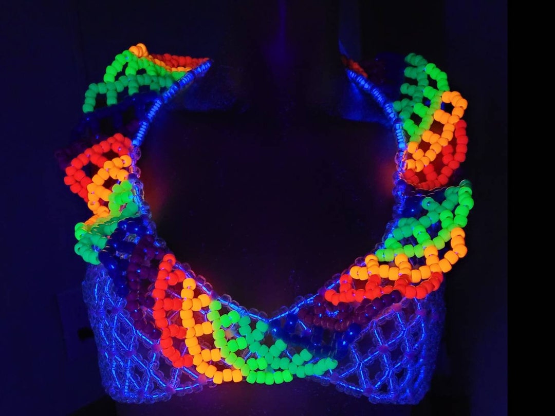 Rainbow Ruffle Kandi Bra,rave Bra,rave Outfit,edc Outfit,rainbow Outfit ...