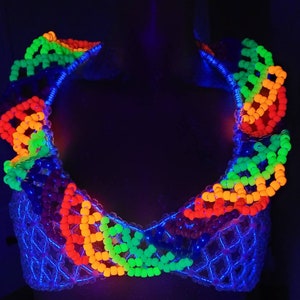 Rainbow Ruffle Kandi Bra,rave Bra,rave Outfit,edc Outfit,rainbow Outfit ...