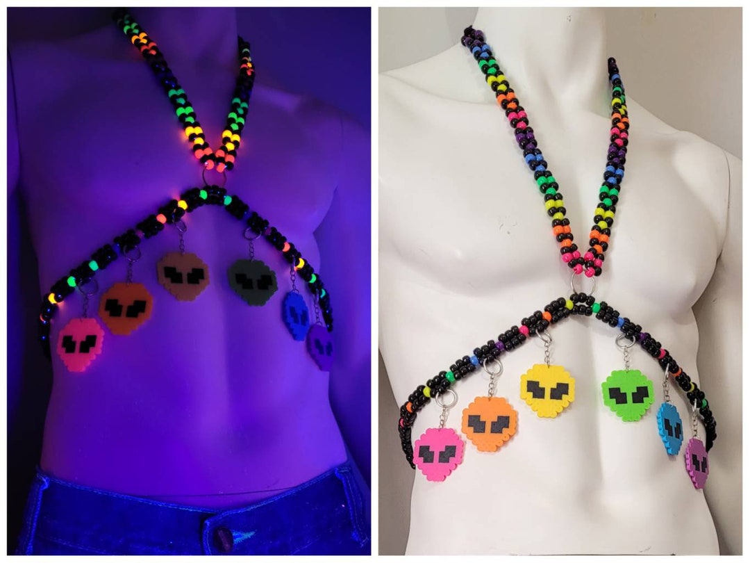Alien Kandi Harness,rainbow Harness,rave Harness,rave Top,festival Top ...