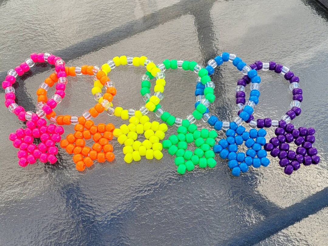 Neon Star Kandi Bracelets Set,star Bracelets,kandi Singles,rave ...