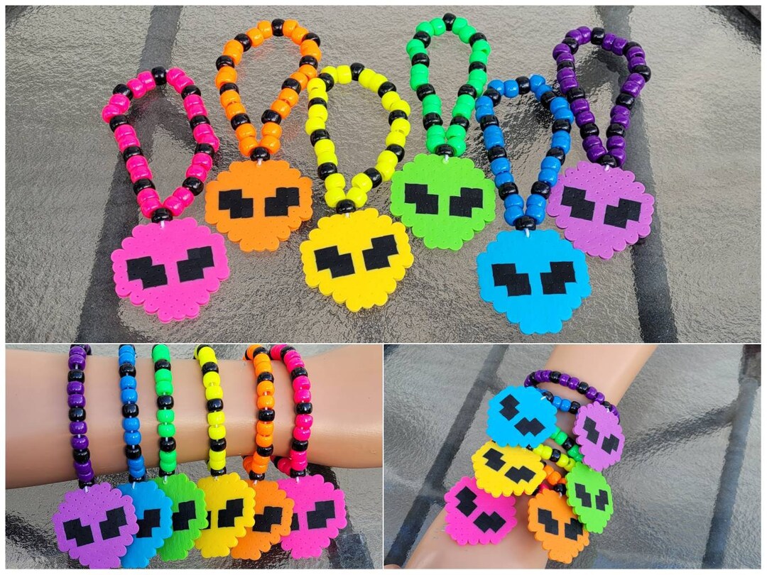 Made to Order Alien Kandi Set, Kandi Bracelets,kandi Singles, Alien ...