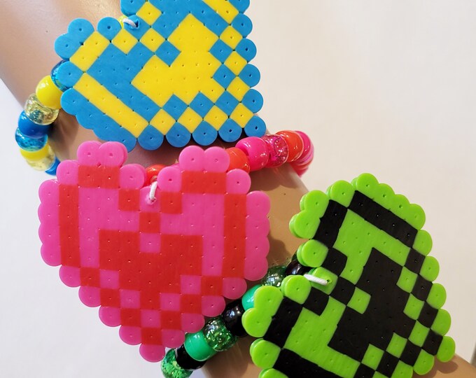 Y2k Heart Kandi Bracelets,90s Bracelets,kandi Singles,rave Bracelets ...