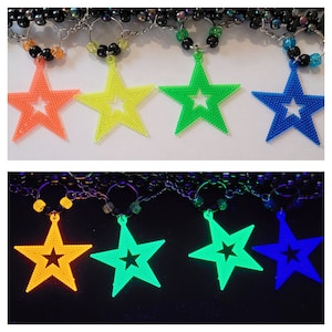 UV Star Kandi Choker,rave Necklace, Rainbow Necklace,kawaii Necklace ...