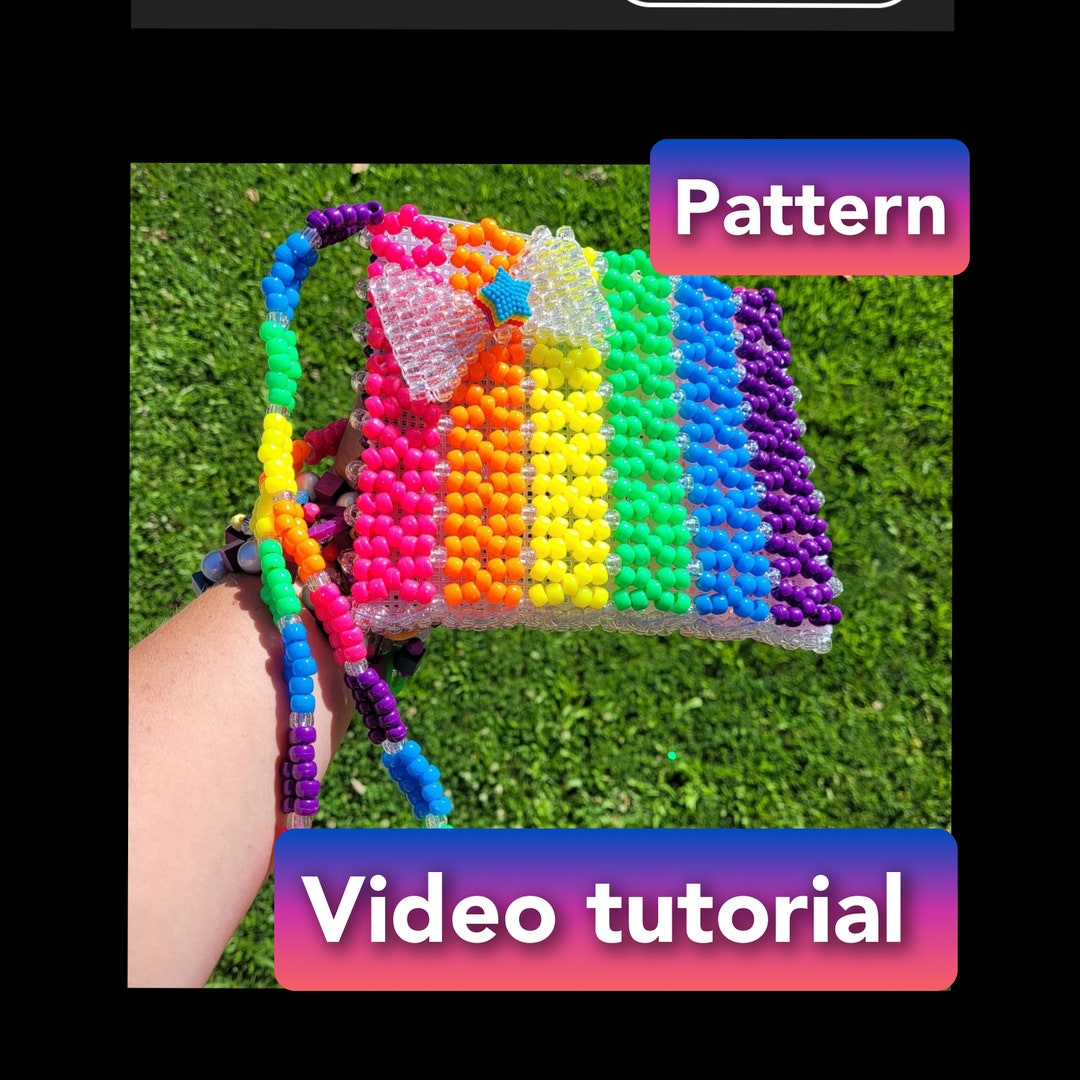 Video Tutorial Pattern Rainbow Kandi Purse With Clear Bow - Etsy