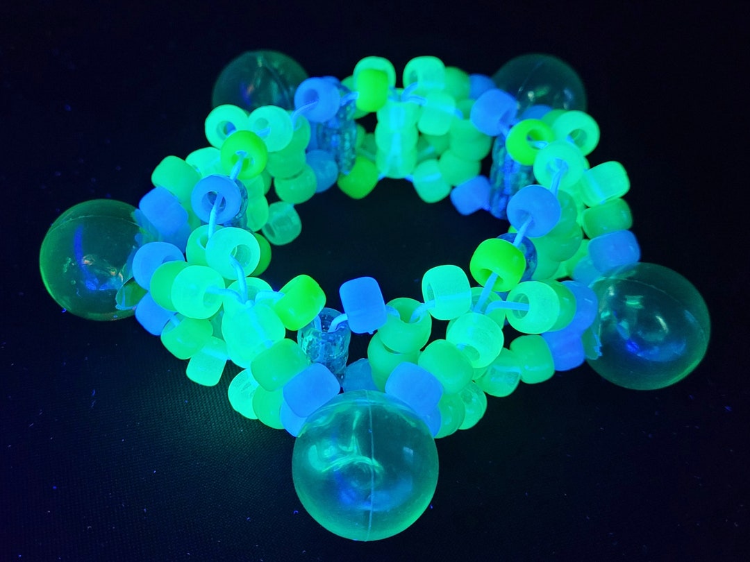 UV Kandi Cuff,kandi Bracelets,glitter Bracelets,beaded Cuff,rave ...