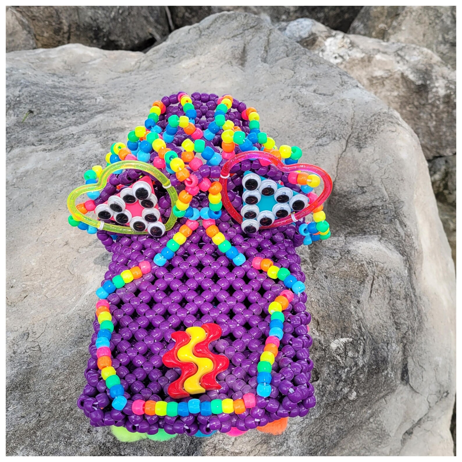 OOAK Kandi Puppet: Beaded Rave Festival Accessory - Etsy