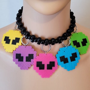 Alien Kandi Charm Choker,rave Outfit,rave Necklace,kandi,rave Kandi ...