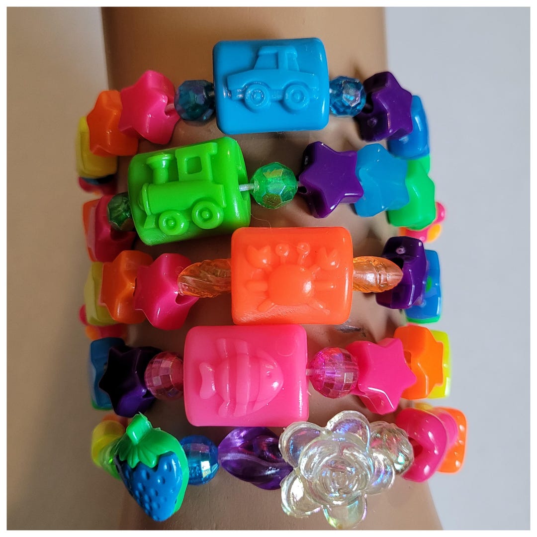 Vintage Kandi Bracelet: 90s Rave Beads, Oldschool Raver PLUR - Etsy