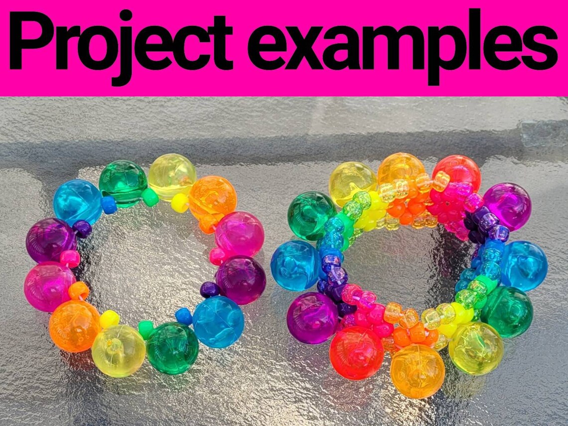 Large Rainbow Ball Beads Neon Ball Beadskandi Beadsrave | Etsy