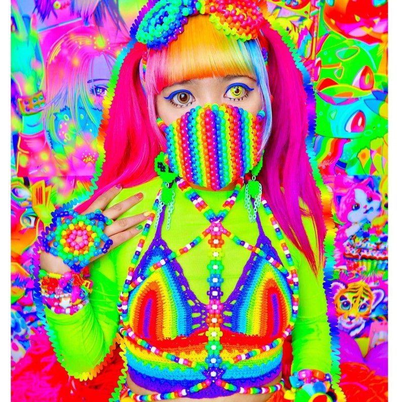 Universal Rainbow Kandi Harness Rave Outfit Edc Outfit - Etsy