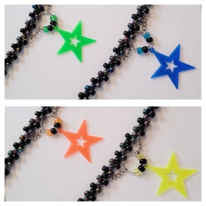 UV Star Kandi Choker,rave Necklace, Rainbow Necklace,kawaii Necklace ...