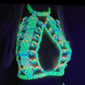 Glow Rainbow Kandi Halter,rave Outfit,festival Outfit,festival Top,rave ...