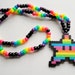 Trippy Rainbow Kandi Necklaces,uv Necklace,star Necklace,alien Necklace ...