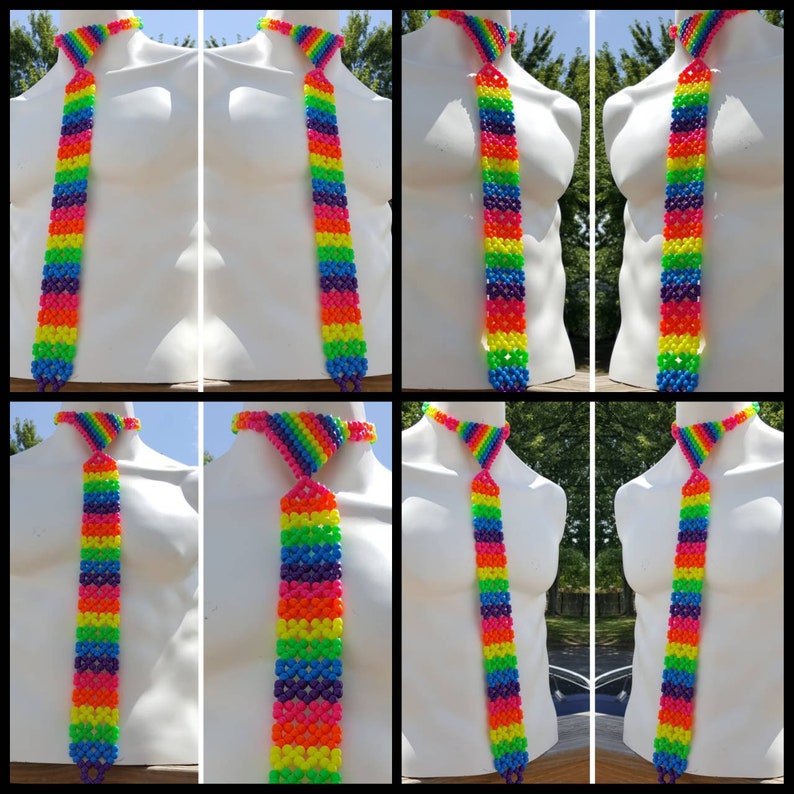 Mens Kandi Tie Pride Tie Beaded Tie Kandi Kid Raver | Etsy Mens Kandi Tie Pride Tie Beaded Tie Kandi Kid Raver | Etsy