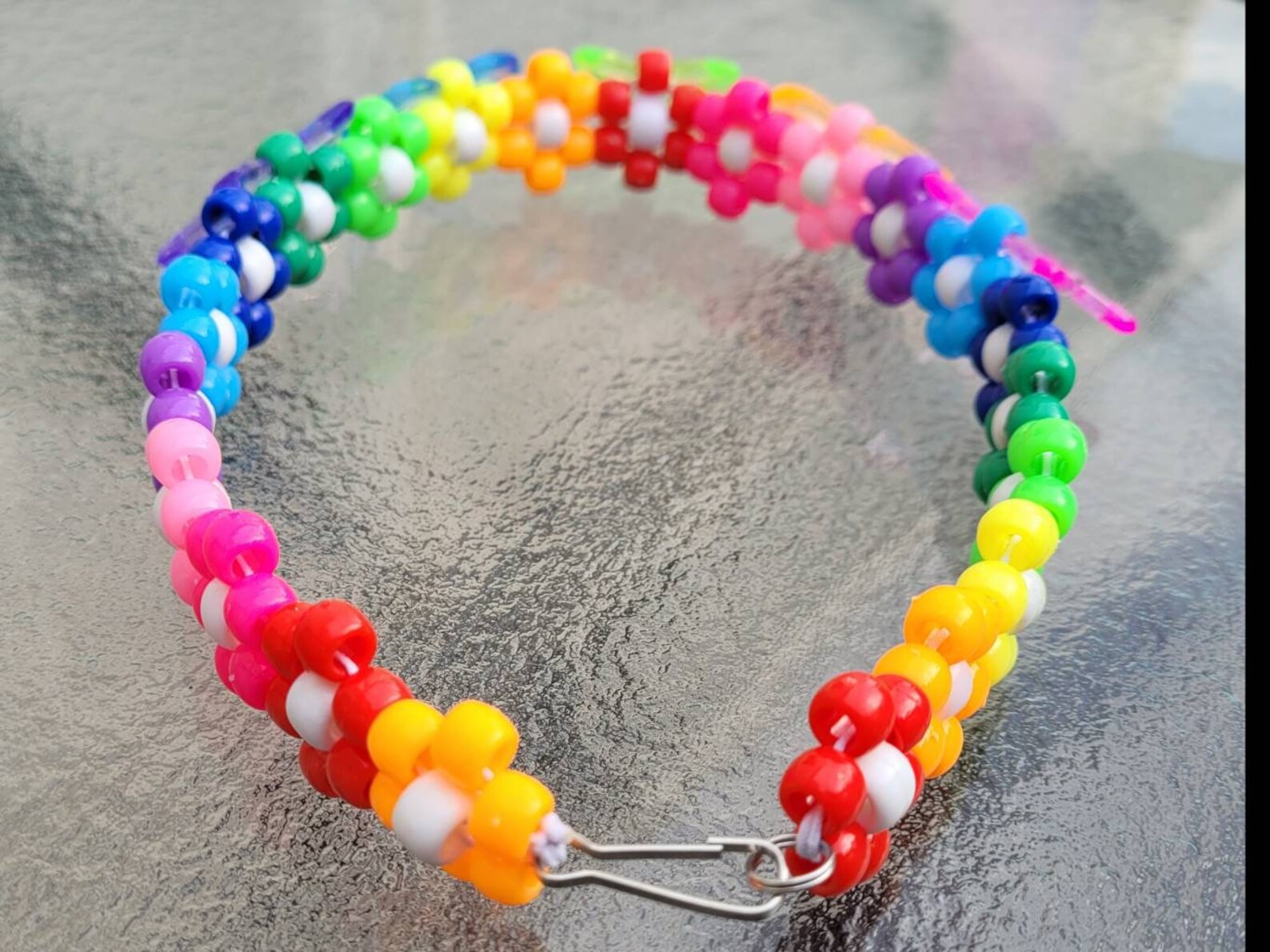 Rainbow Charm Kandi Necklacerave Necklace Star Necklacestar - Etsy