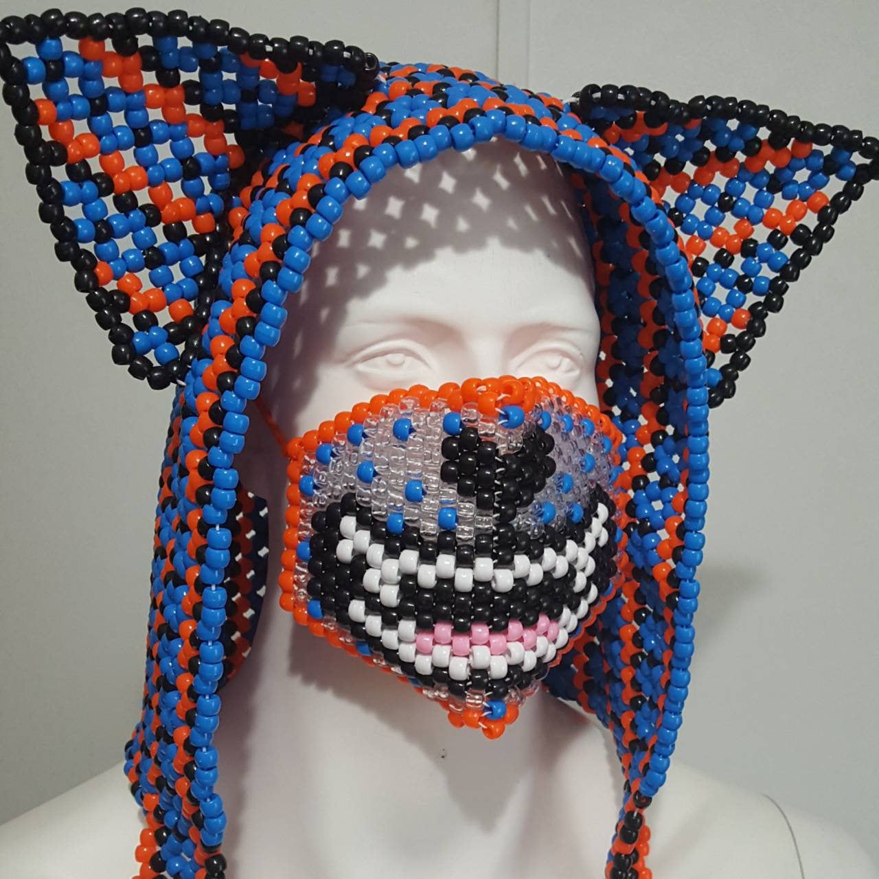 Cat kandi mask rave mask burning man rave outfit edc mask | Etsy