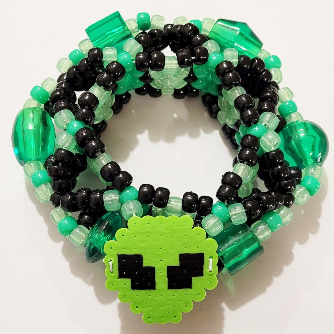 Alien Kandi Cuff,kandi Bracelet,3d Kandi Cuff,rave Bracelets,edc Kandi ...