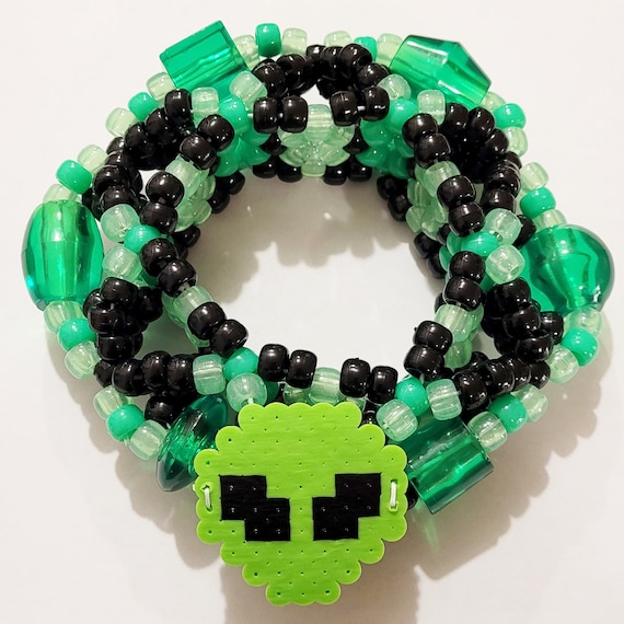 Buy Alien Kandi Cuff kandi Bracelet 3d Kandi Cuff rave Bracelets edc Kandi plur kandi Kid rave Outfit edc Outfit glow Bracelets alien Bracelet Online in India Etsy