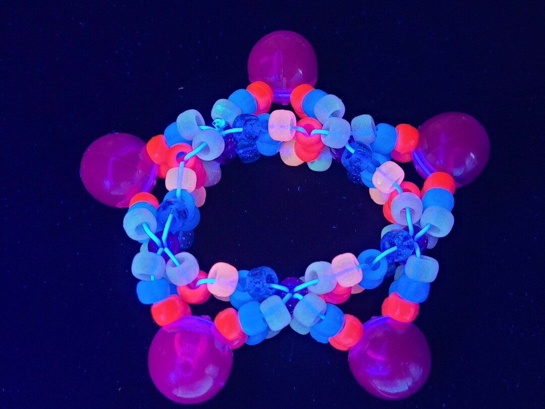 UV Kandi Cuff,kandi Bracelets,glitter Bracelets,beaded Cuff,rave ...