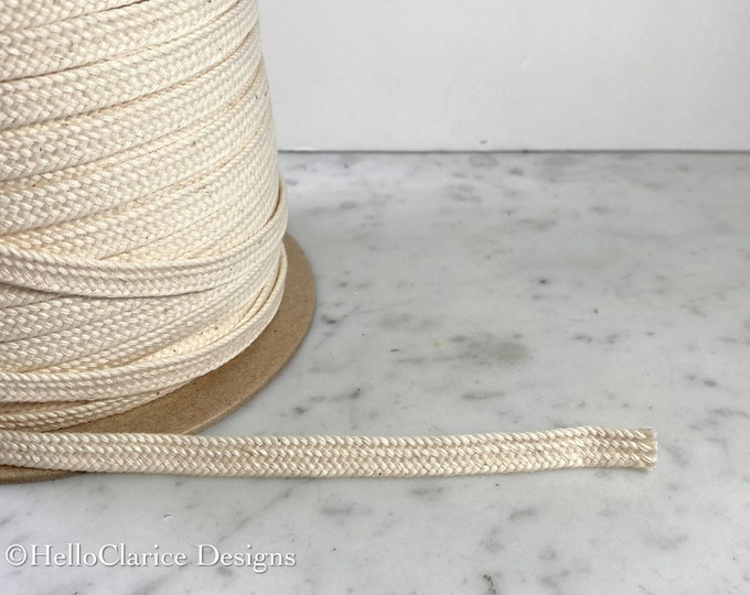 3/8 Inch 9mm Natural Cotton Webbing, by the Yard, Dyeable Flat Cotton ...