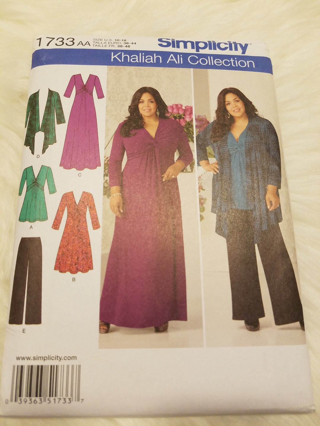 NEW Simplicity Khaliah Ali Collection Uncut Pattern 1733 AA Size 10-12 ...