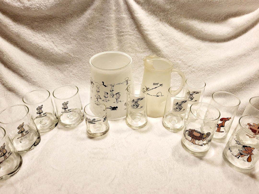 Choice of Vintage Johnny Hart BC Comics Fire King Pitcher or Glass - Etsy