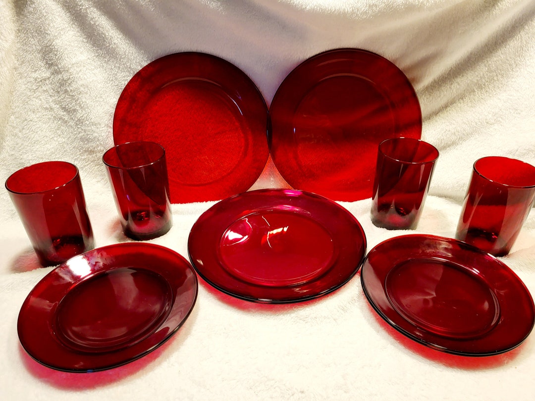 Vintage Cranberry Red Glassware - Choice - Etsy
