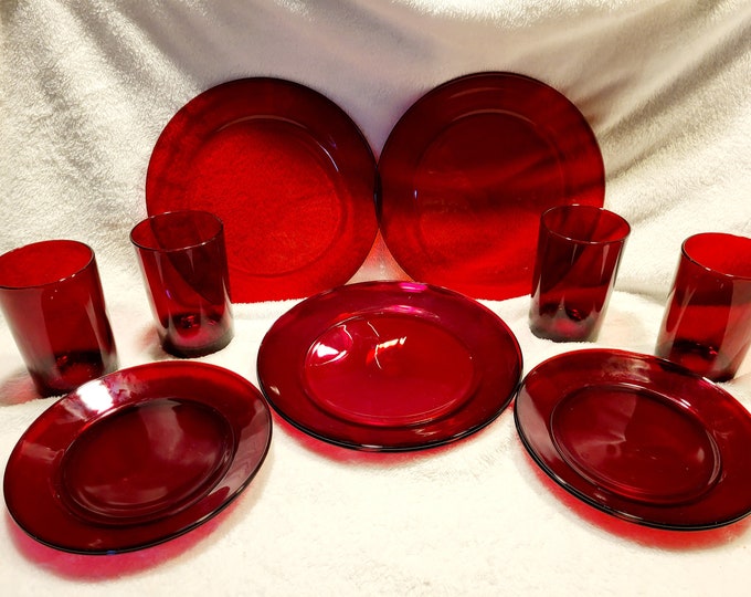 Vintage Royal Ruby Red Dishes by Anchor Hocking, 1930s Royal Ruby Glass ...