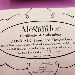 Vintage Madame Alexander MADC Premiere Flower Girl Limited Edition - Etsy