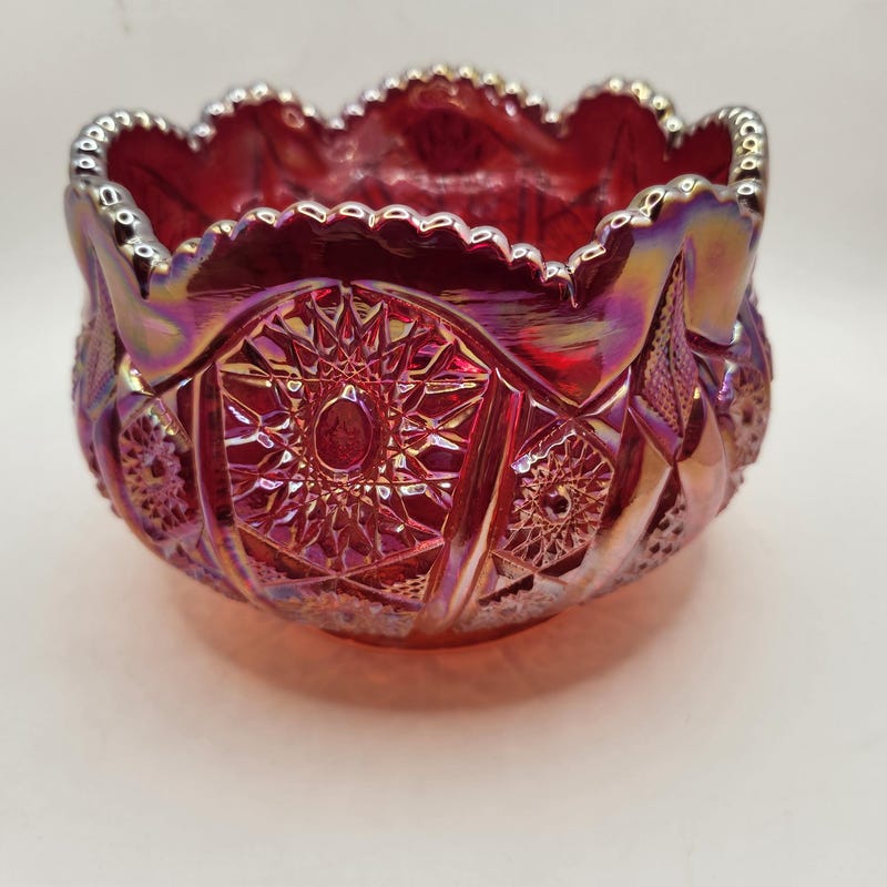 Red Carnival Glass - Etsy