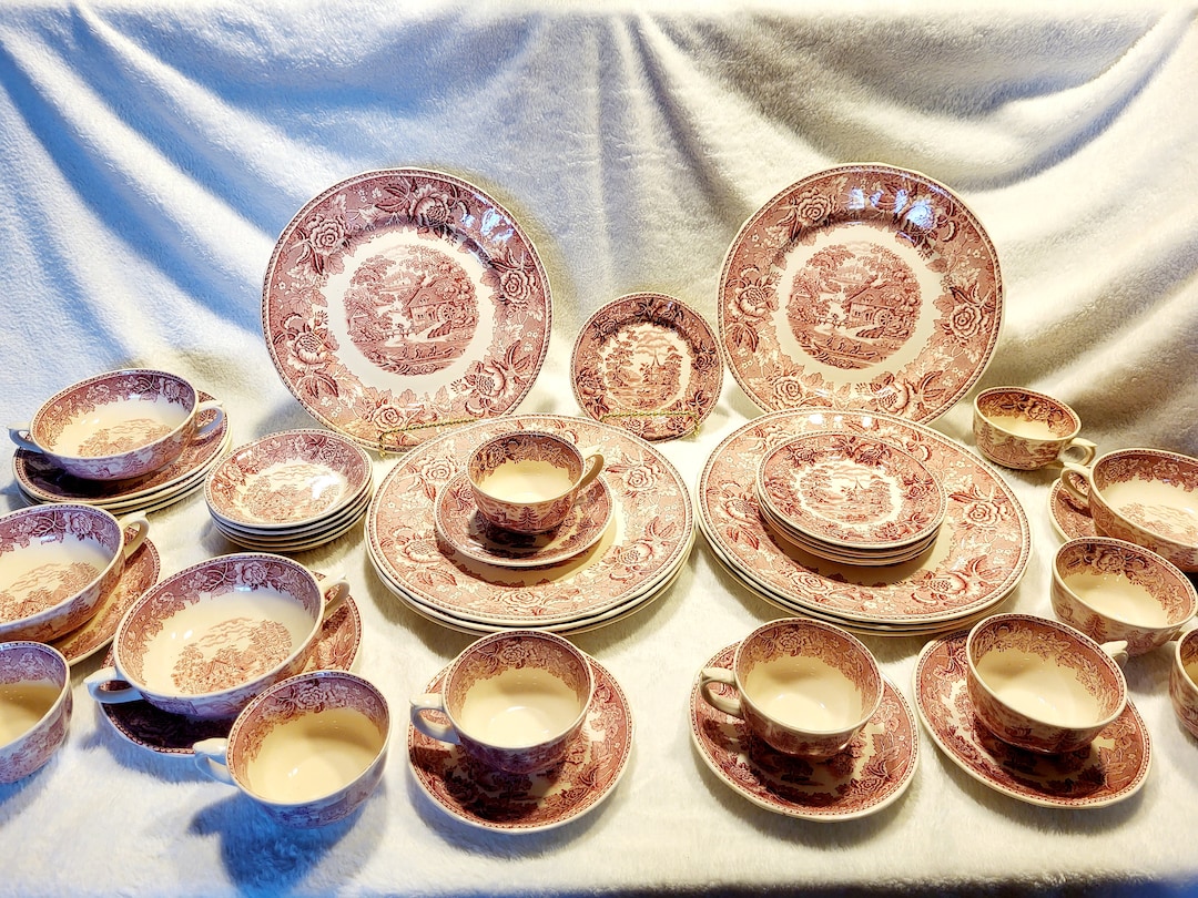 Choice of Vintage Arabia of Finland Landscape Red Willow Ware Transfer ...