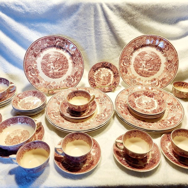 Red Transfer Ware - Etsy
