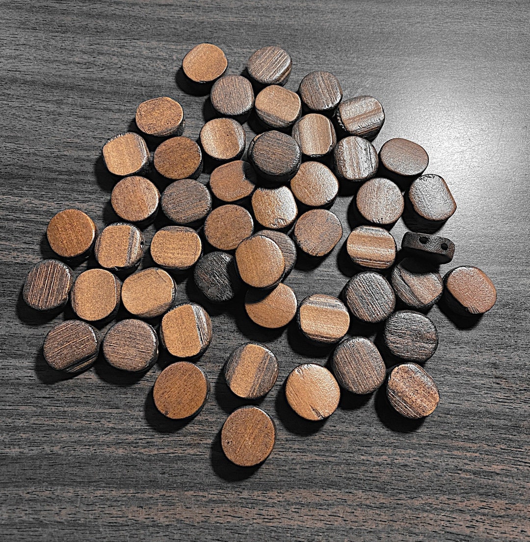 50 Pcs Wooden Round Disc Shaped Beads - Double Hole - Boho - Macrame ...