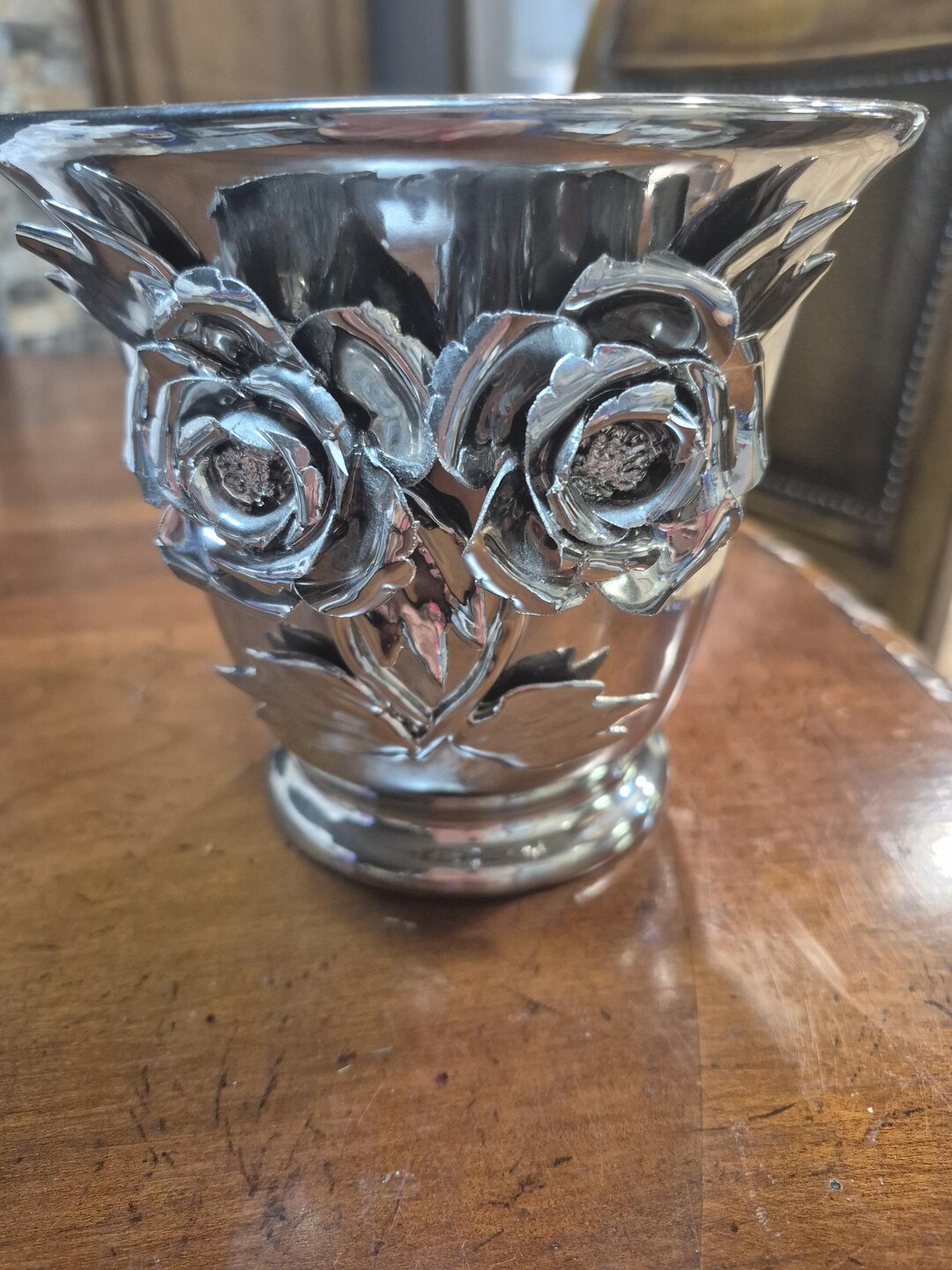 Large Silver Decorative Bowl/bucket - Etsy