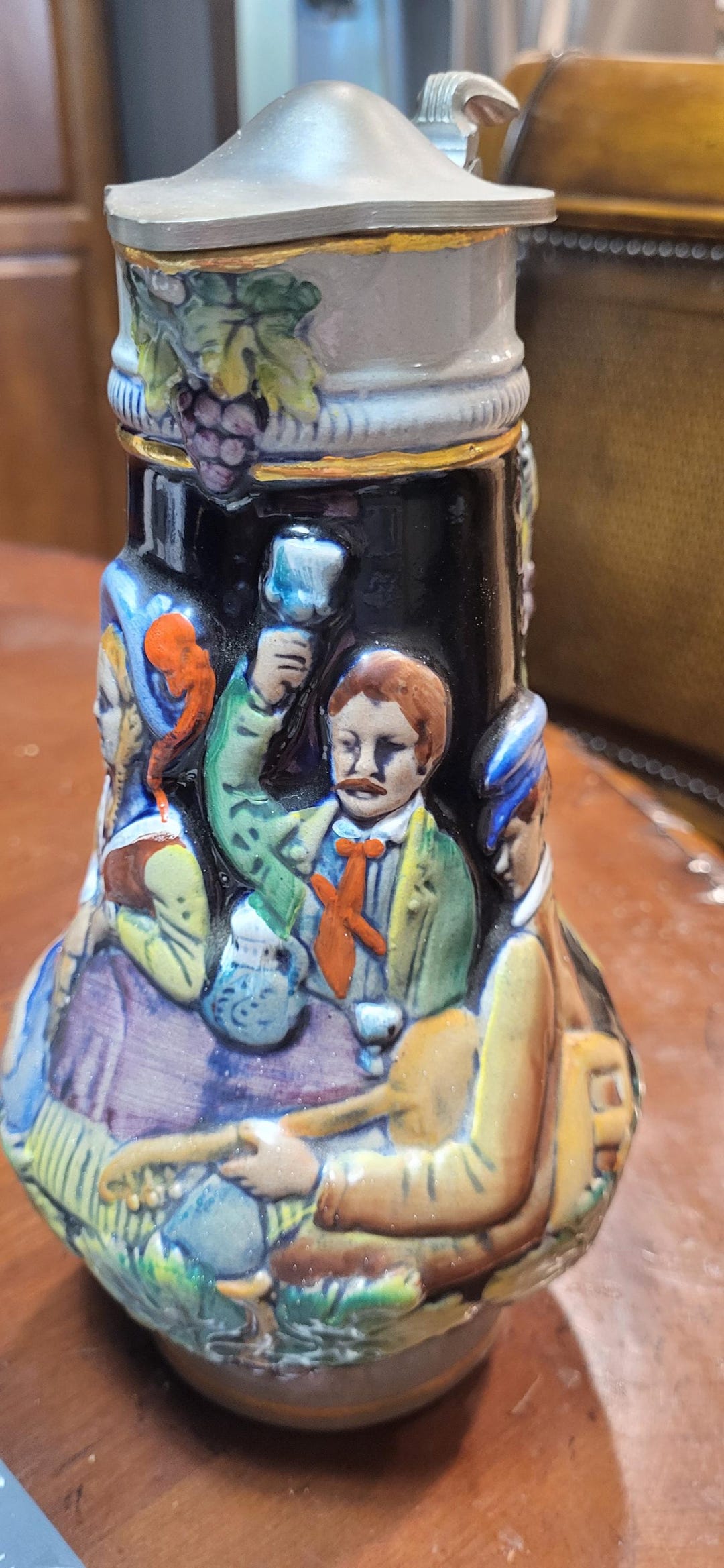 Vintage Hand Painted German Style Pitcher - Etsy