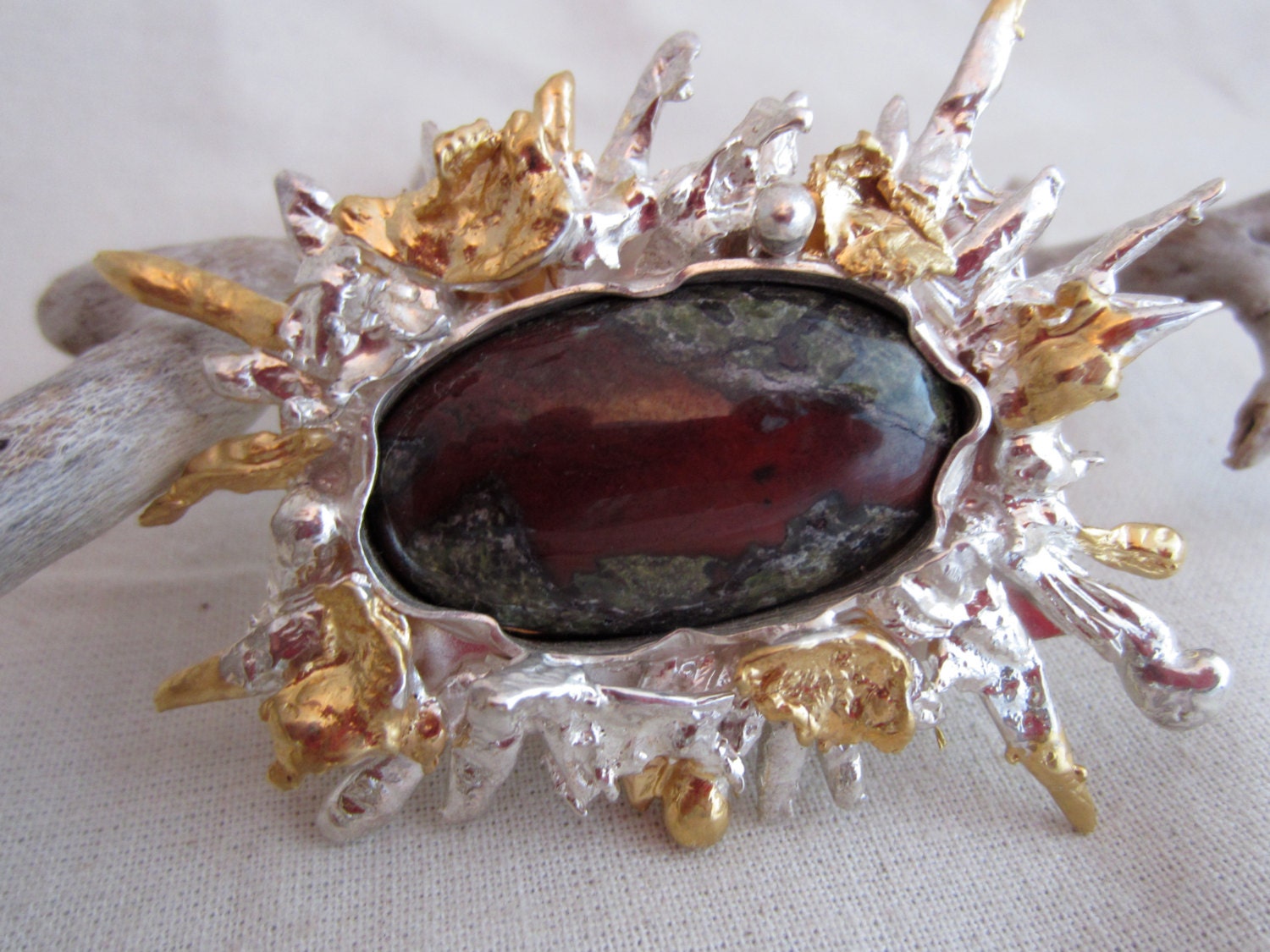Silver and Gold 'supernova' Ring - Etsy