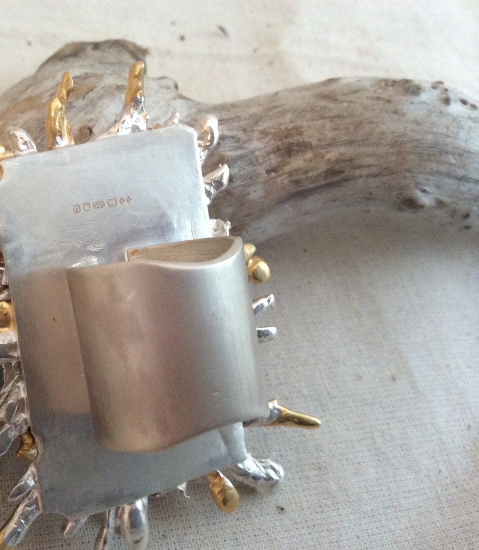 Silver and Gold 'supernova' Ring - Etsy