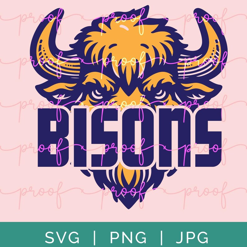 Bisons L PNG | School Spirit | Sublimation Design | DTF | Digital ...
