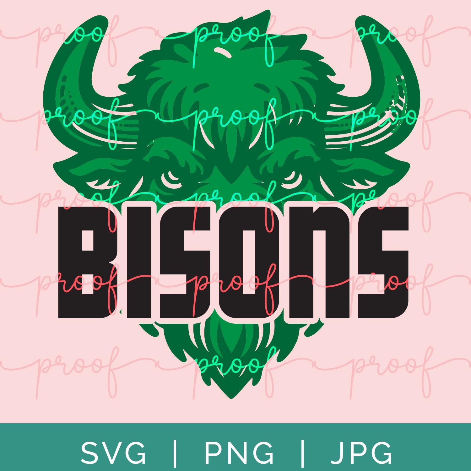 Bisons L PNG | School Spirit | Sublimation Design | DTF | Digital ...