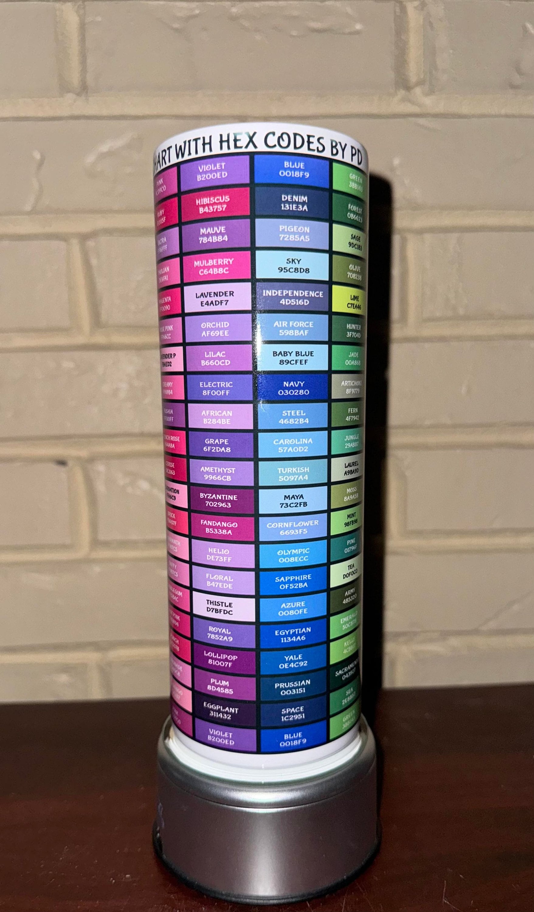Color Chart Hex Code 20 Oz. Straight Tumbler Wrap, Vibrant, Digital ...