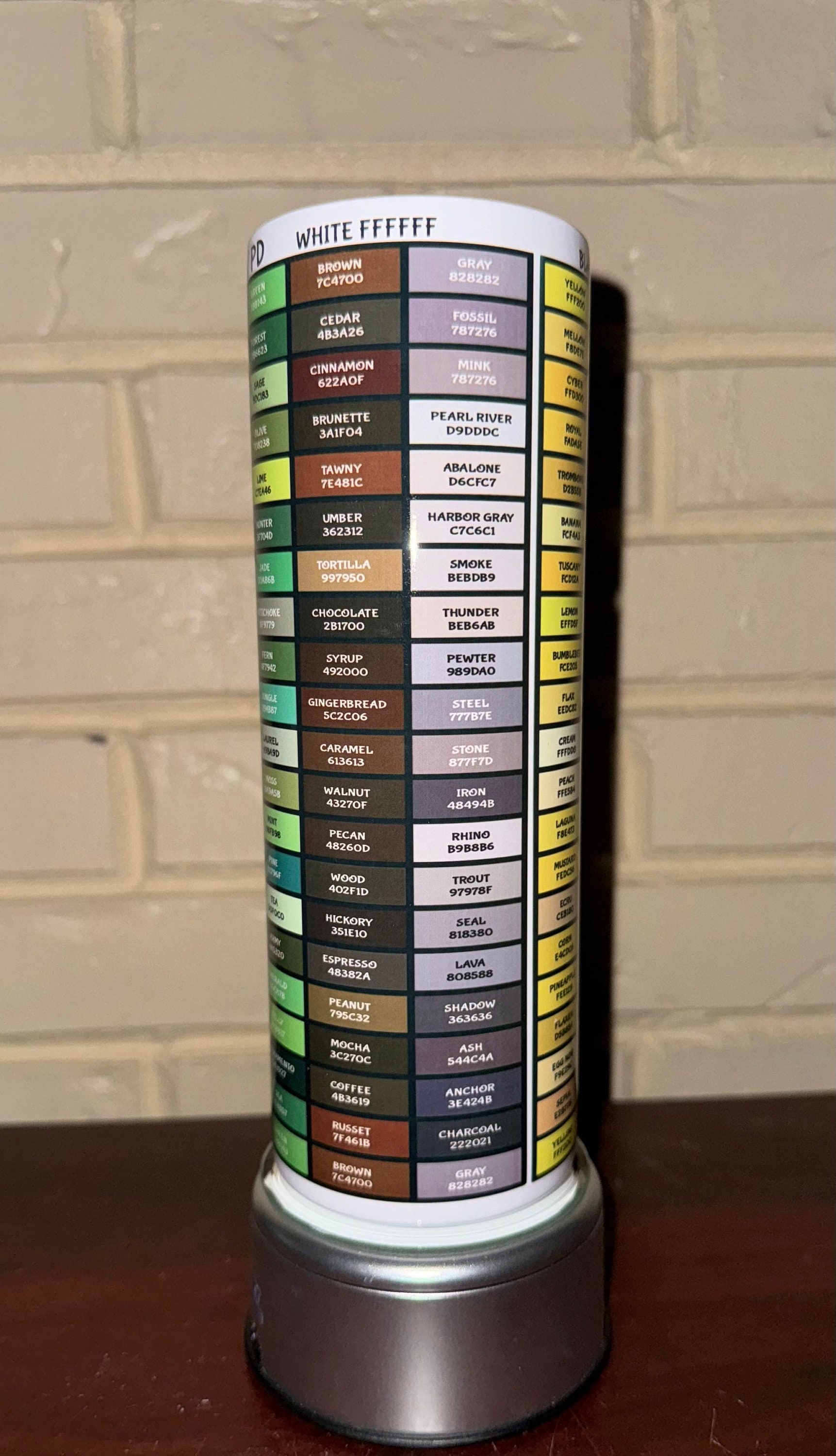 Color Chart Hex Code 20 Oz. Straight Tumbler Wrap, Vibrant, Digital ...